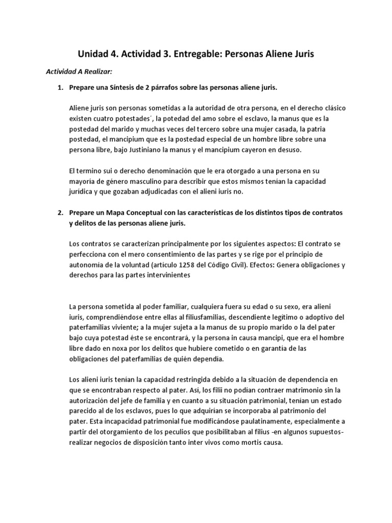 Personas Aliene Juris en Derecho Clásico | PDF | Política | Ciencias ...