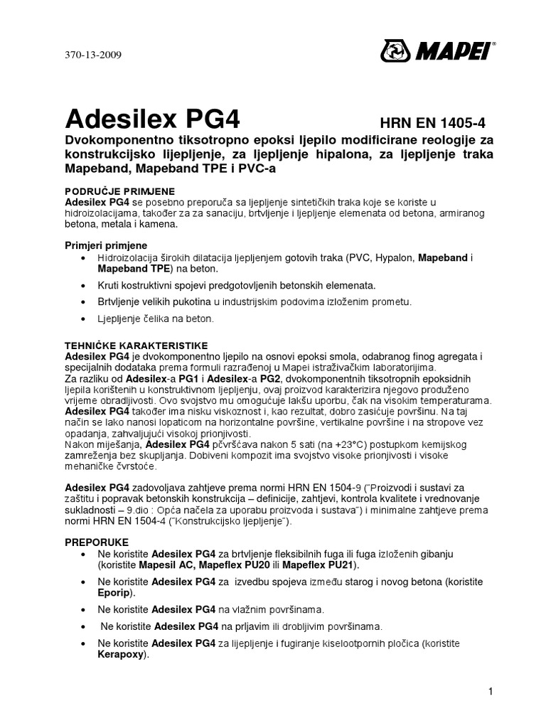 Adesilex PG4 | PDF