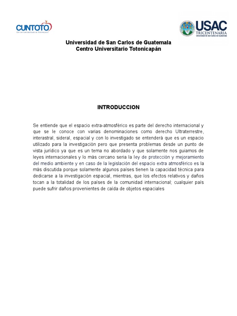 Expacio Extra Atmosferico Internacional | PDF