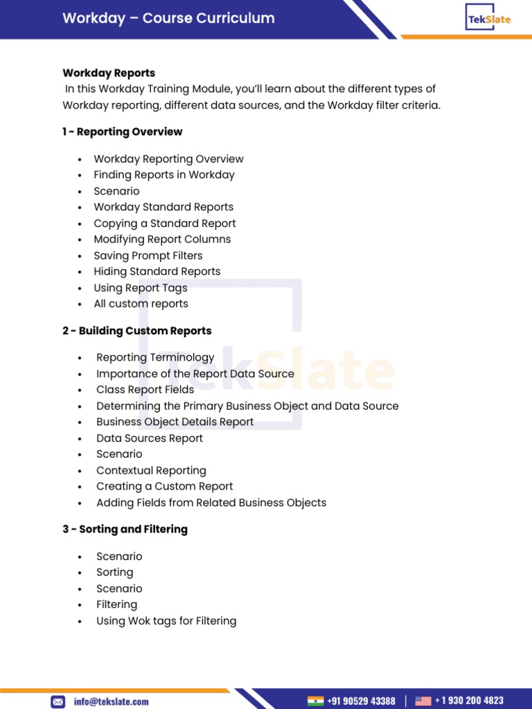 Workday Course Curriculum TEKSLATE | PDF | Web Service | Integral