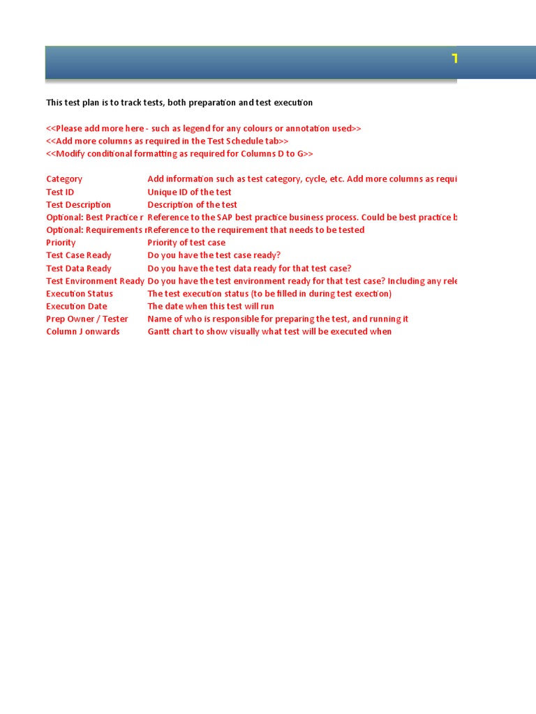 S4h 438 Detailed Test Schedule Template Download Free Pdf