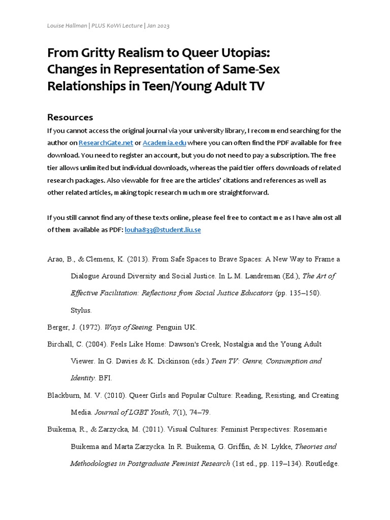 Queer Representations in The Media - Resources | PDF