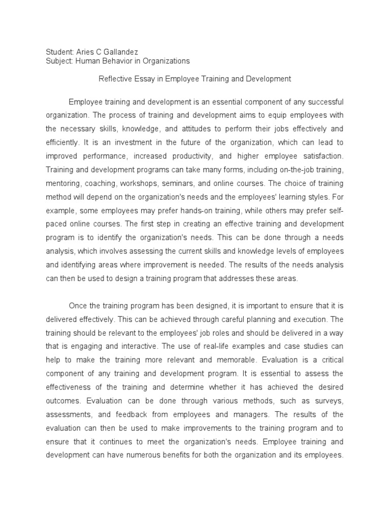 The Importance Of Effective Employee Training And Development Programs