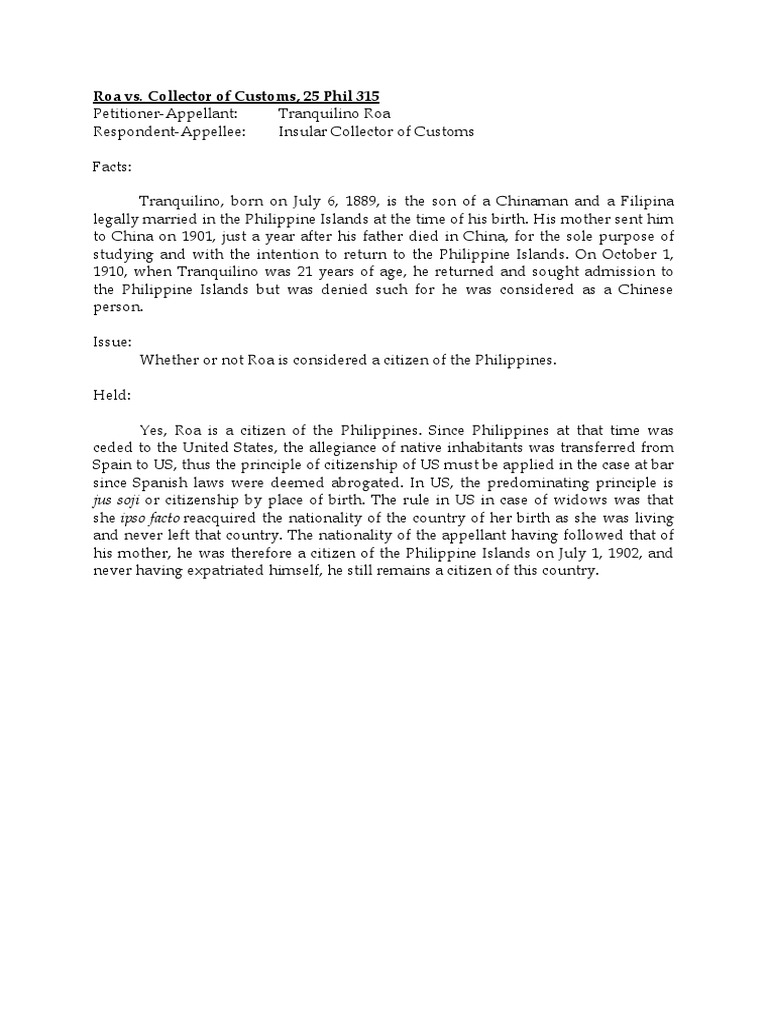 Determining Citizenship Status: A Landmark Philippine Case Upholding ...
