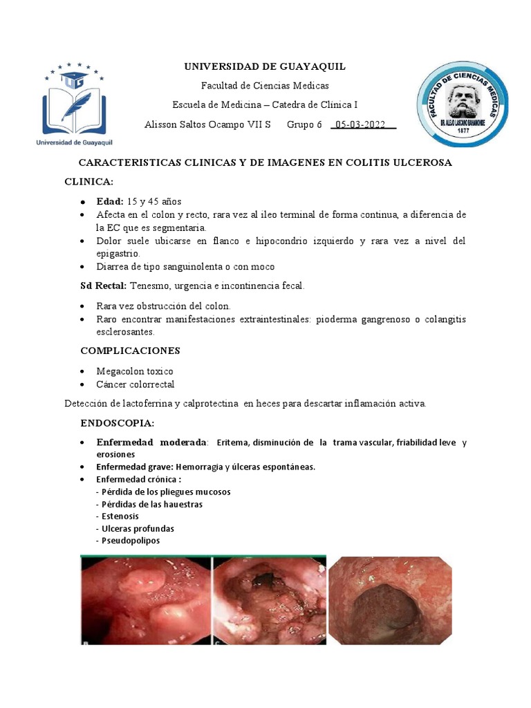 Colitis Ulcerosa Caracteristicas Clinicas y de Imagenes | PDF | Ciencia ...