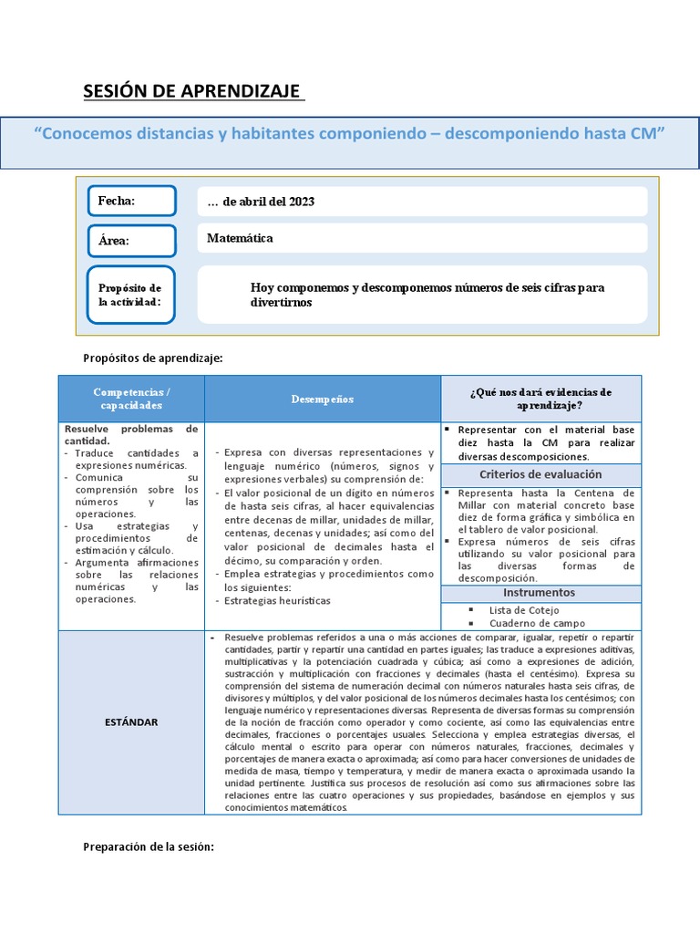 Componiendo y Descomponiendo Numeros | PDF
