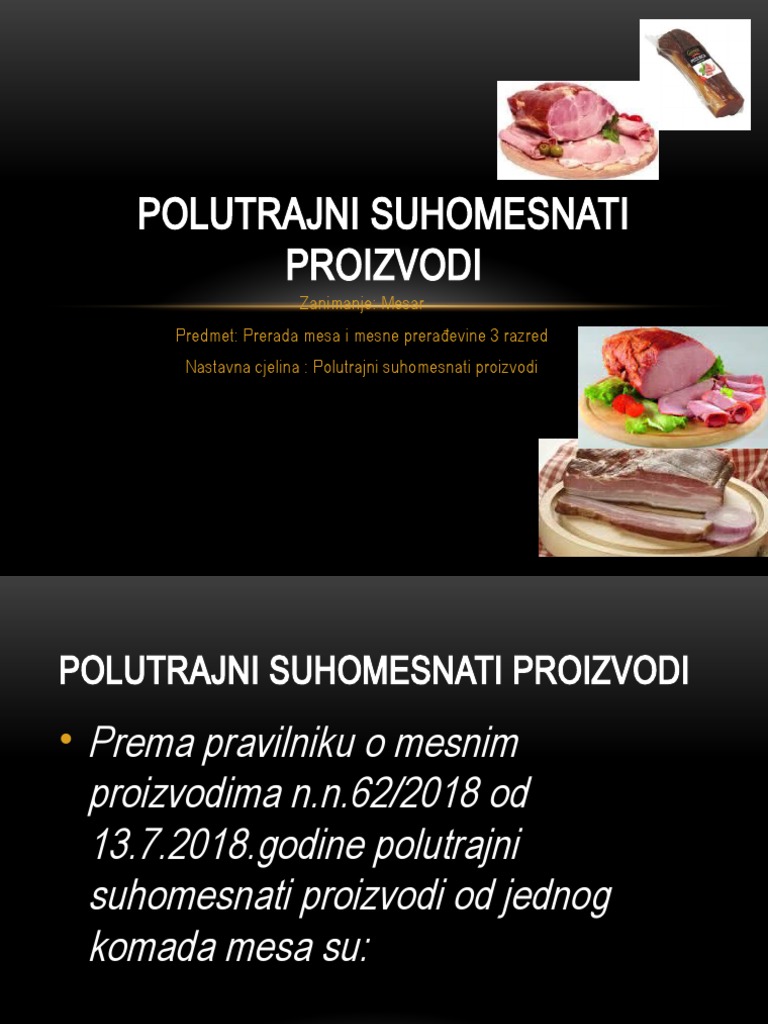 Mesar - Prerada Mesa I Mesne Prerađevine - Polutrajni Proizvodi - 3.r ...