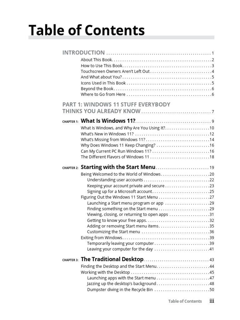 Windows 11 For Dummies en Cuprins | PDF