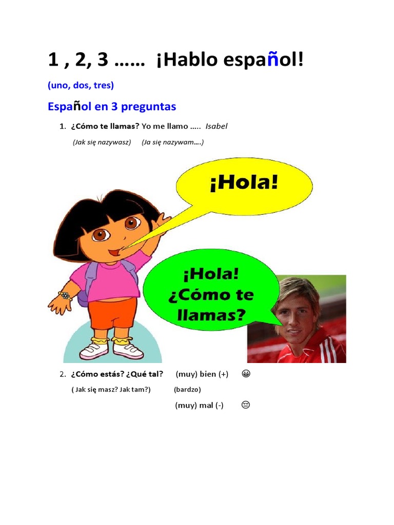 1, 2, 3 ¡Hablo Español | PDF