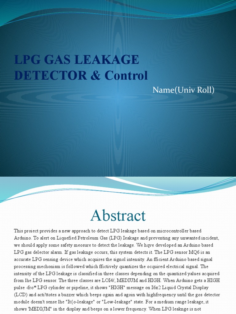 LPG GAS LEAKAGE DETECTOR & Control | PDF | Arduino | Computer Engineering