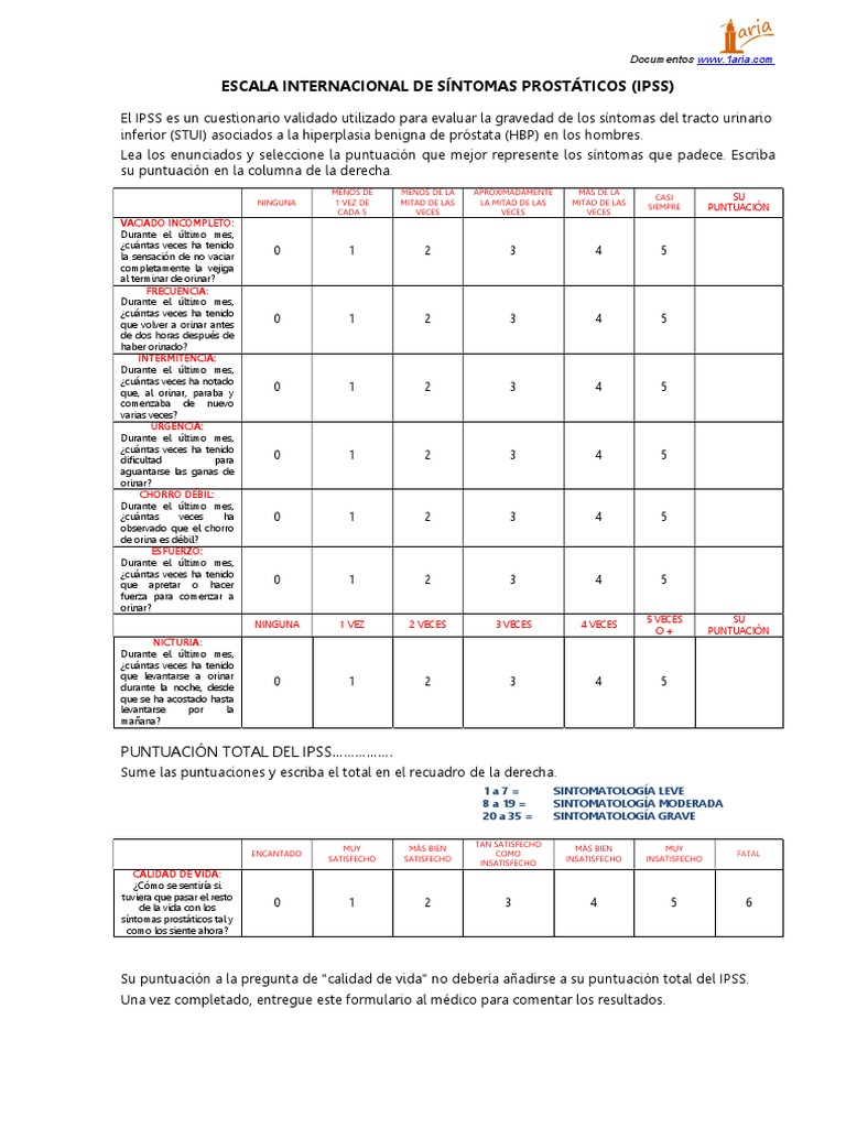IPSS | PDF | Enfermedades y trastornos | Sistema exocrino