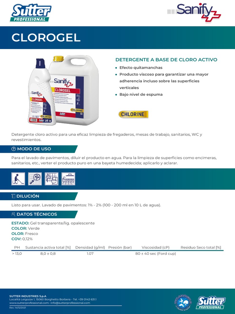 Clorogel: Detergente de Cloro Activo | PDF