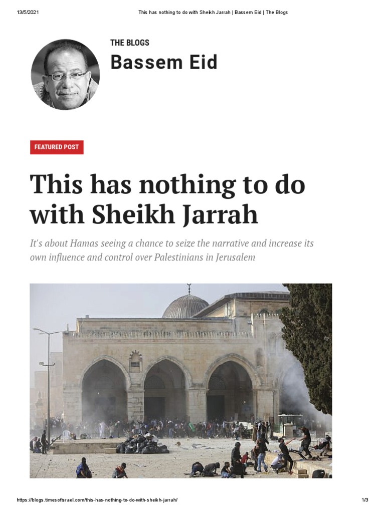 This Has Nothing To Do With Sheikh Jarrah - Bassem Eid | PDF
