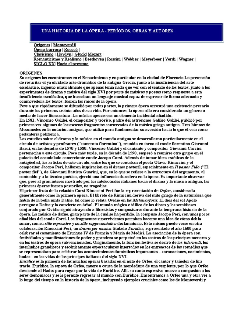 Una Historia de La Ópera | PDF