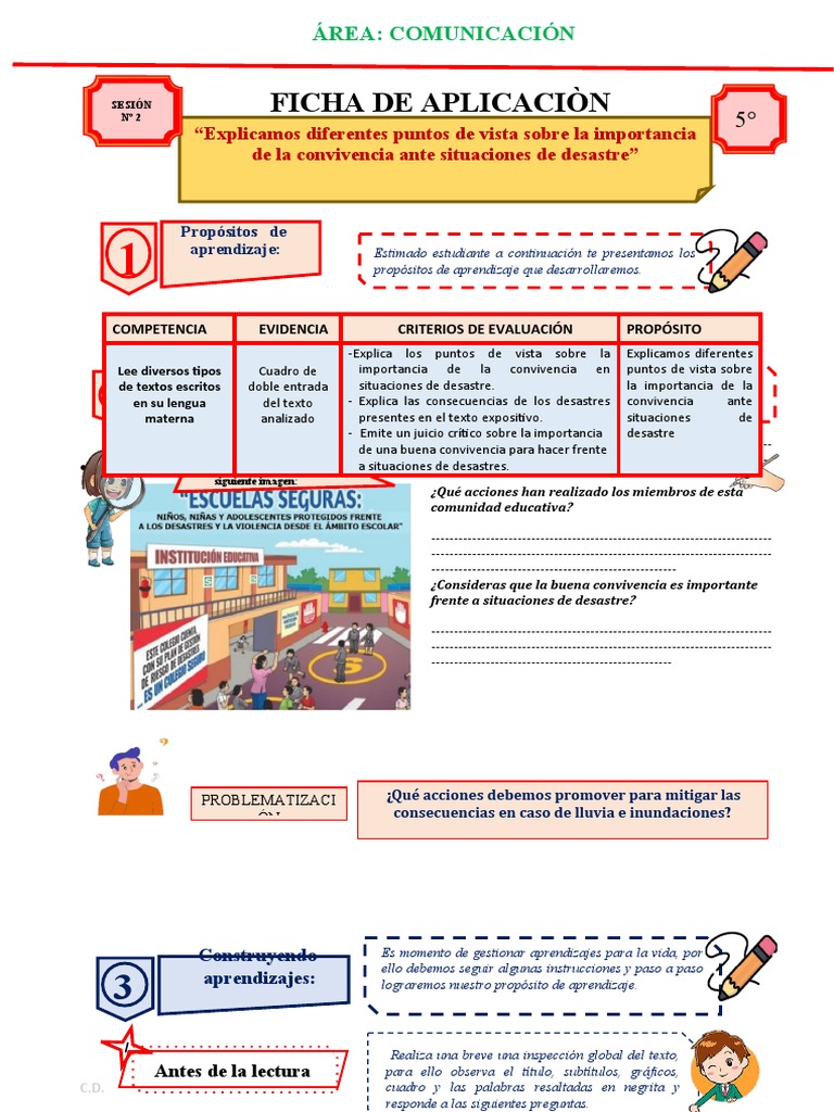 5° FICHA DE APLICACIÓN-SESIÓN2-SEM.1-EXP.1-COMU (4) (Reparado) | PDF
