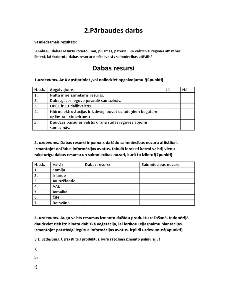 11.klase 5 P.D Dabas Resursi. S.R. | PDF