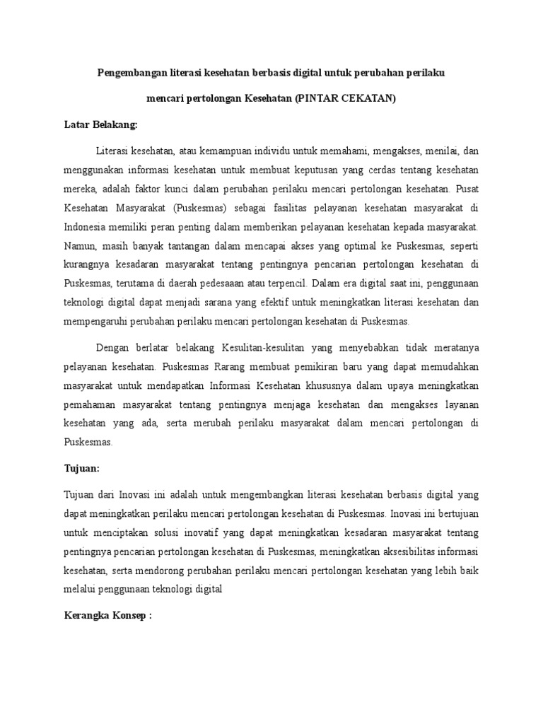 Pengembangan Literasi Kesehatan Berbasis Digital Untuk Perubahan ...