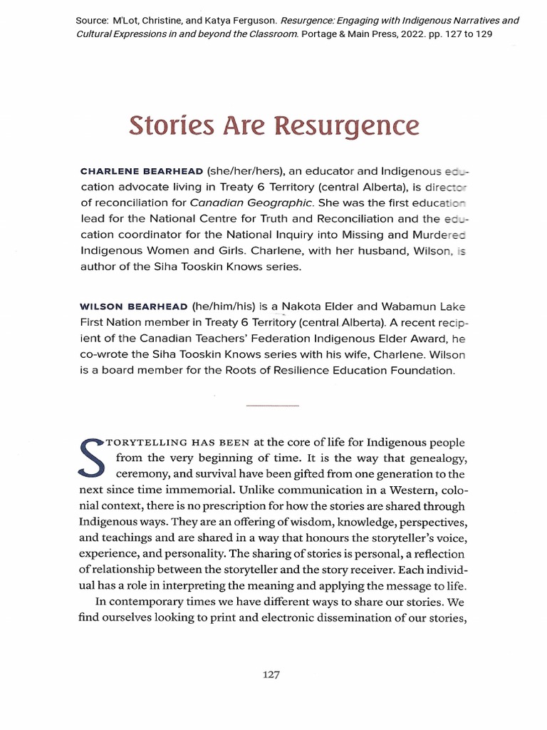Stories As Resurgence | PDF