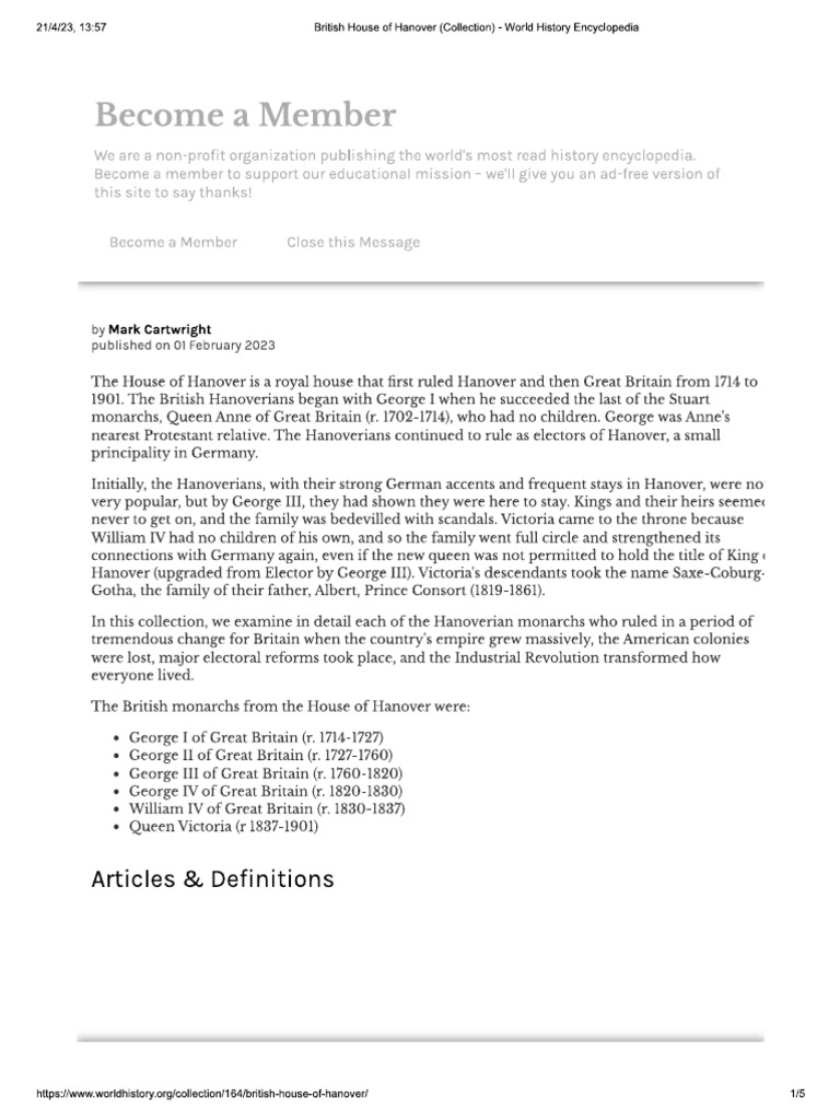 British House of Hanover | PDF