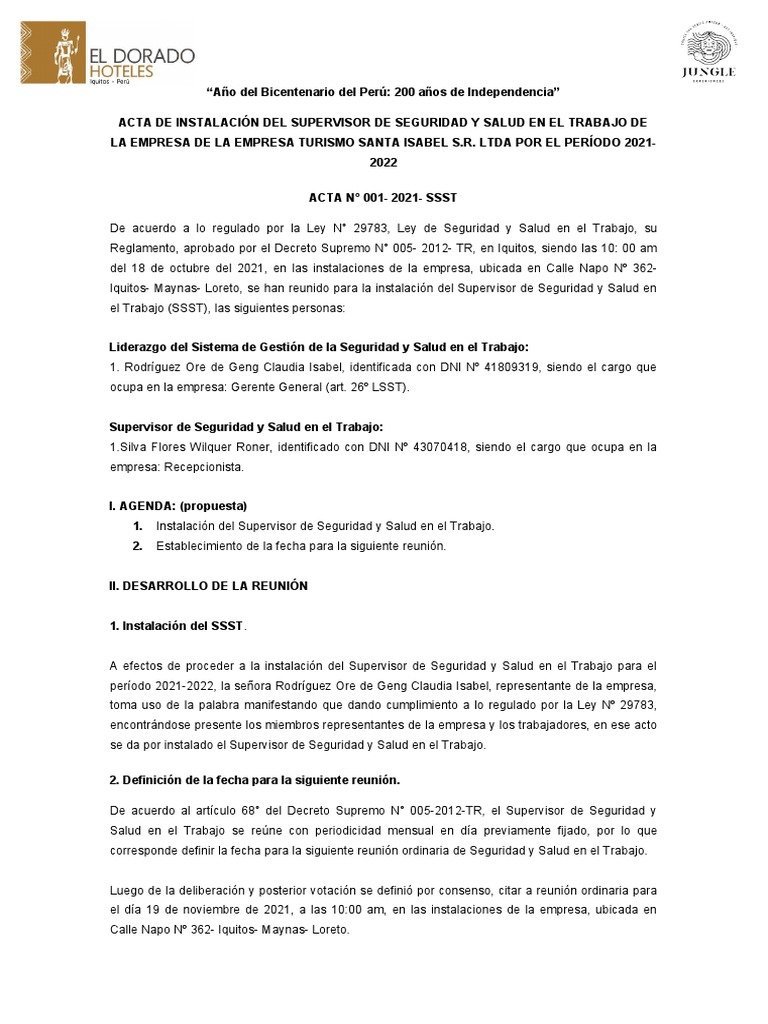 Acta #001-2021 - SSST | PDF | Gobierno | Justicia