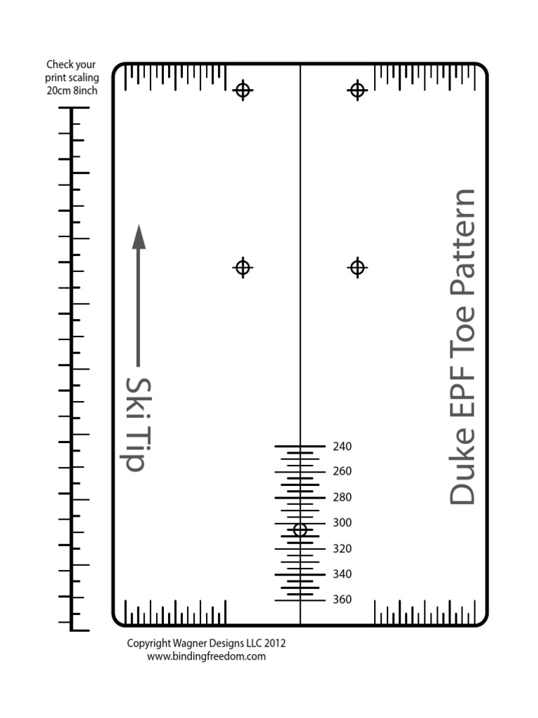 Print Scaling and Size Pattern for the Duke EPF Binding Toe and Heel ...