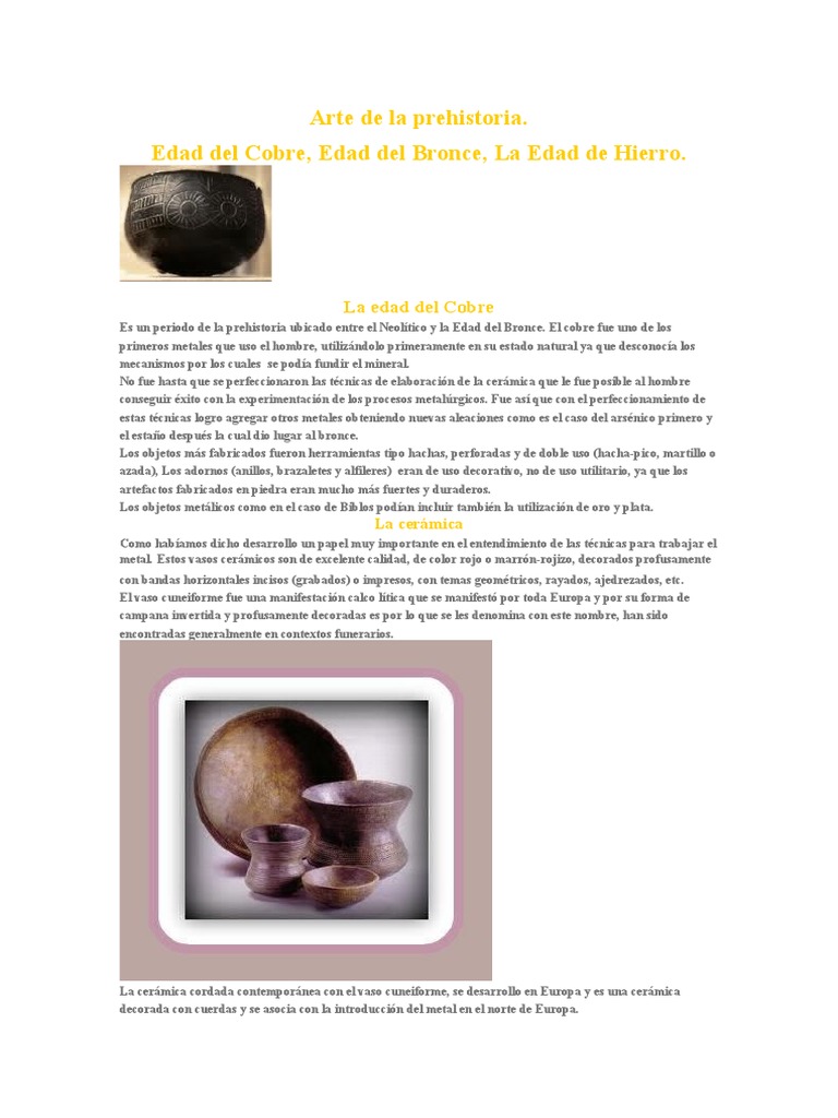 Arte en la Edad de los Metales | PDF | Edad de Hierro | Bronce
