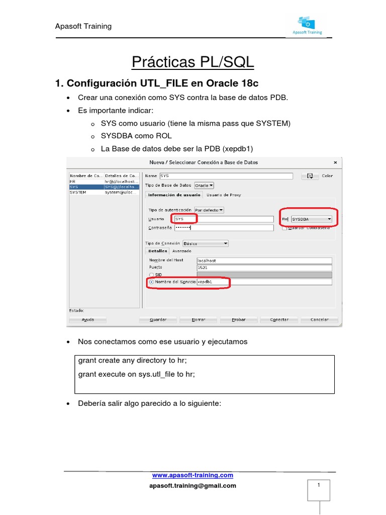 Configuración+UTL FILE+Oracle+18+Express | PDF