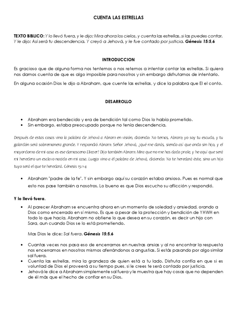 Cuenta Las Estrellas | PDF | Abrahán | Dios