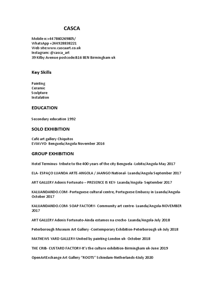 Casca: Key Skills | PDF