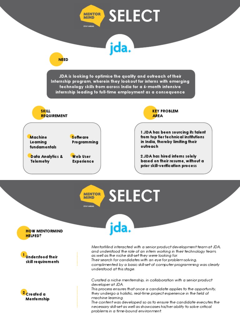 JDA Case Study | Download Free PDF | Analytics | Internship