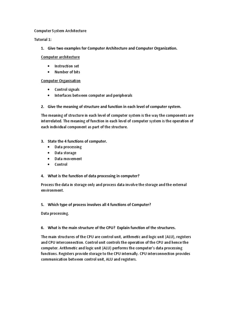 Computer Architecture & Organization Guide | PDF