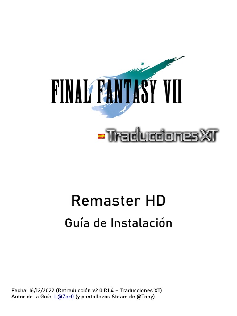 Guía de Instalación Remaster HD FF7 | PDF | Archivo de computadora | Informática