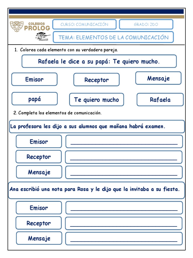 2° ELEMENTOS DE LA COMUNICACIÓN - COMUNICACIÓN | PDF