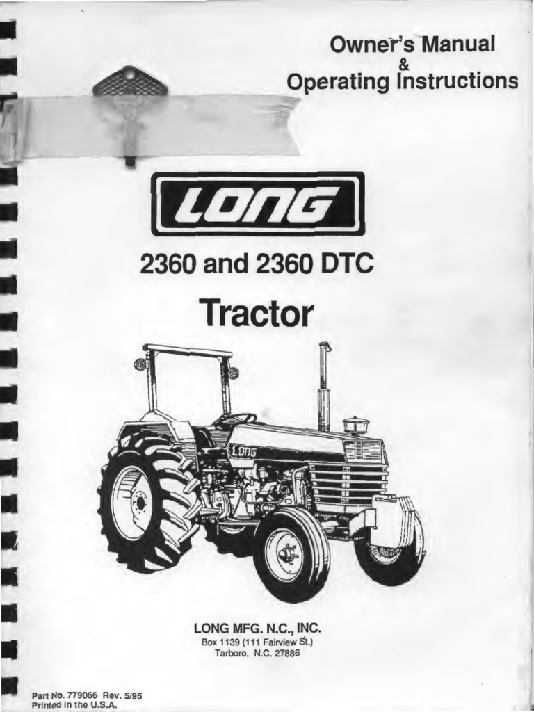Long 2360 Manual-1 | PDF | Clutch | Tractor