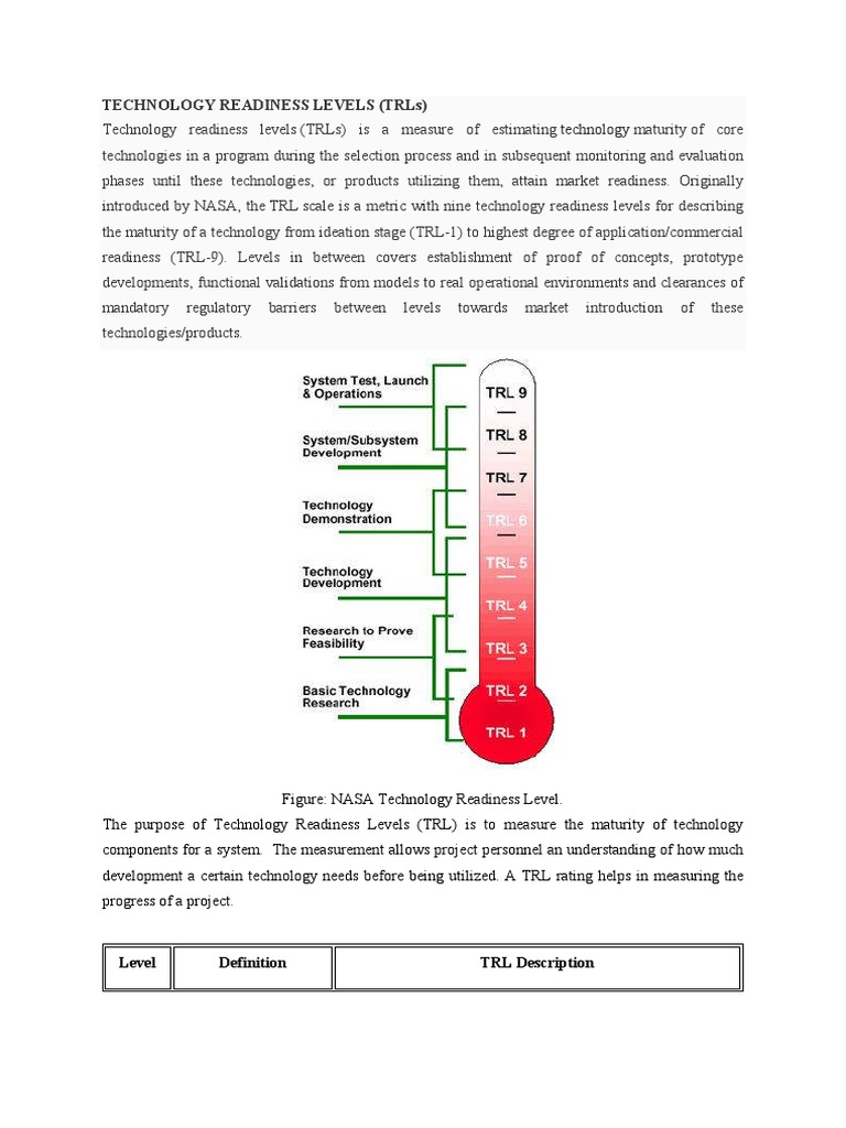 Technology Readiness Levels (TRLS) | PDF