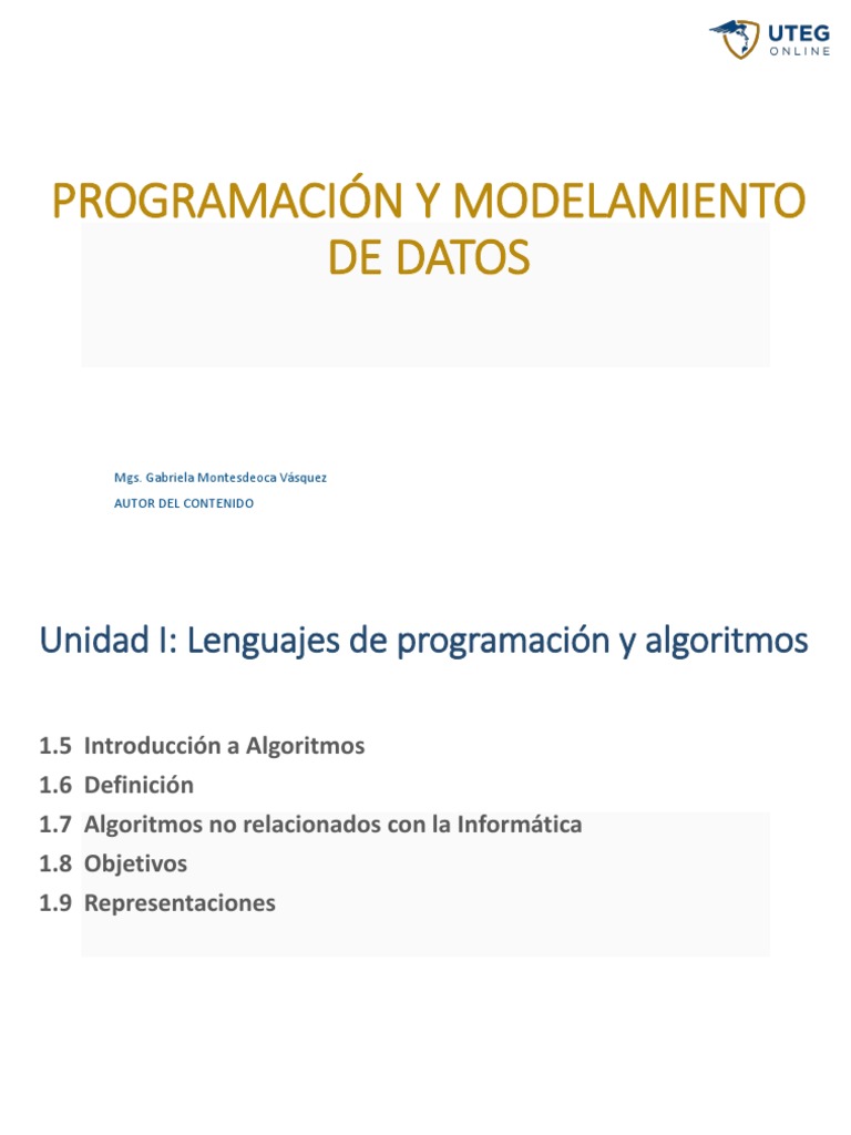 go-PROGRAMACION Y MODELAMIENTO DE DATOS-U1C2 | PDF | Algoritmos | Programación de computadoras