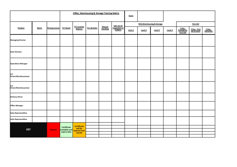 Simple Training Matrix | PDF