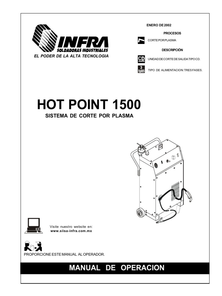 Hot Point 1500: Manual de Operacion | PDF | Soldadura | Construcción