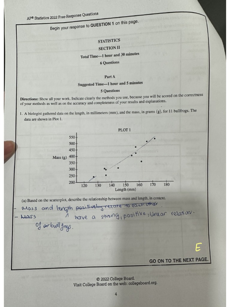 AP22 FRQ AP Statistics Solution | PDF