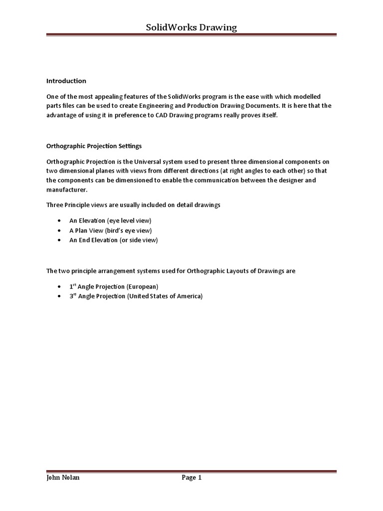 SolidWorks Drawings | PDF