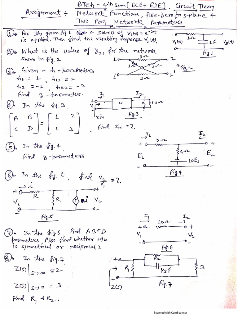Assignment-2 - Network Fns - Two Port Network | PDF