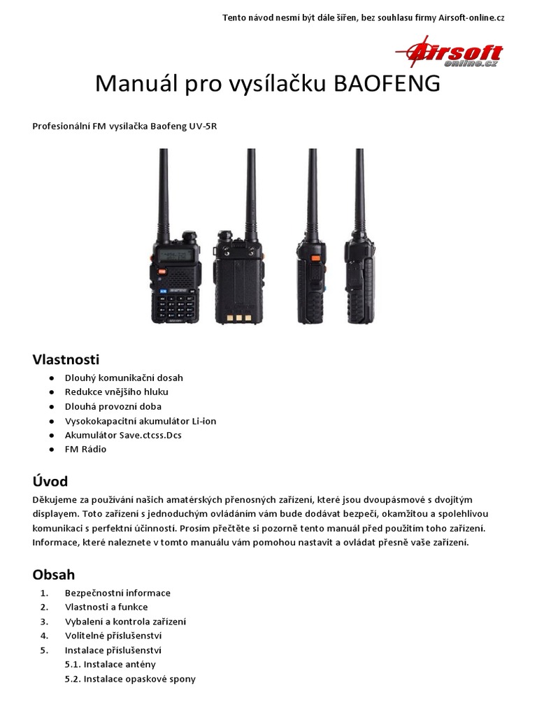 Baofeng UV-5R | PDF