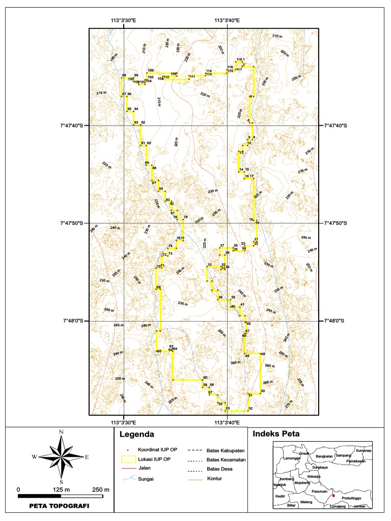 Legenda Indeks Peta: Koordinat IUP OP Lokasi IUP OP Batas Kabupaten Batas Kecamatan Batas Desa ...