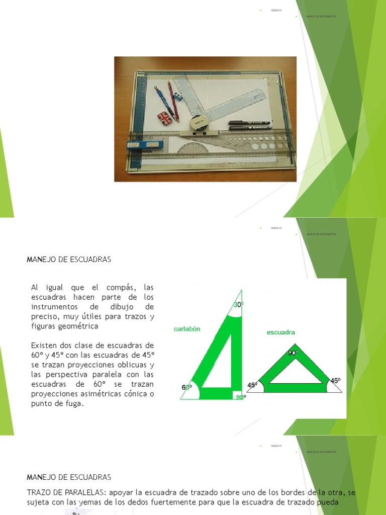Manejo de Escuadras | PDF | Geometría | Geometría Elemental