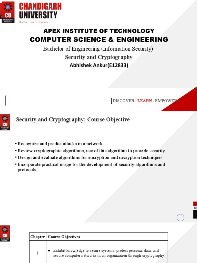 Computer Science & Engineering: Apex Institute of Technology Bachelor of Engineering ...