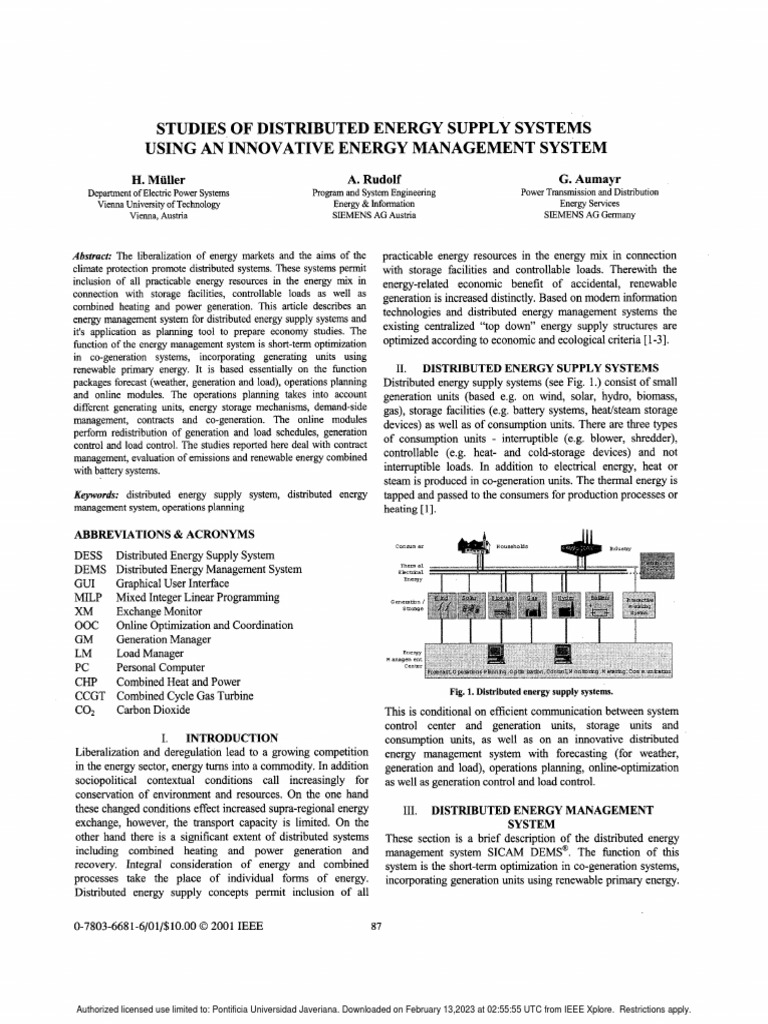 Studies of Distributed Energy Supply Systems Using An Innovative Energy Management System | PDF ...