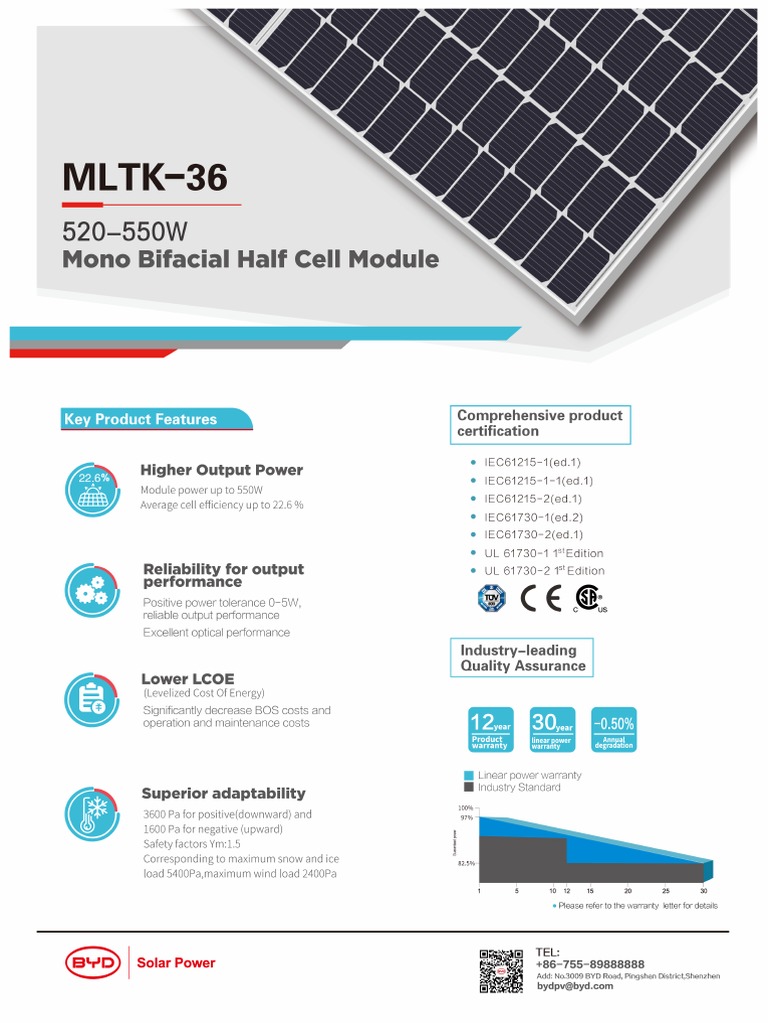 MLTK-36 - en - ByD Shanghai - Bifacial 540w | PDF
