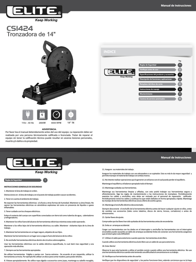 CS1424 Manual Tronzadora | PDF