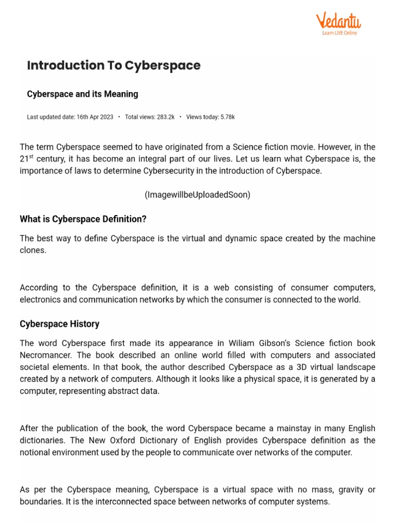 Introduction To Cyberspace | PDF