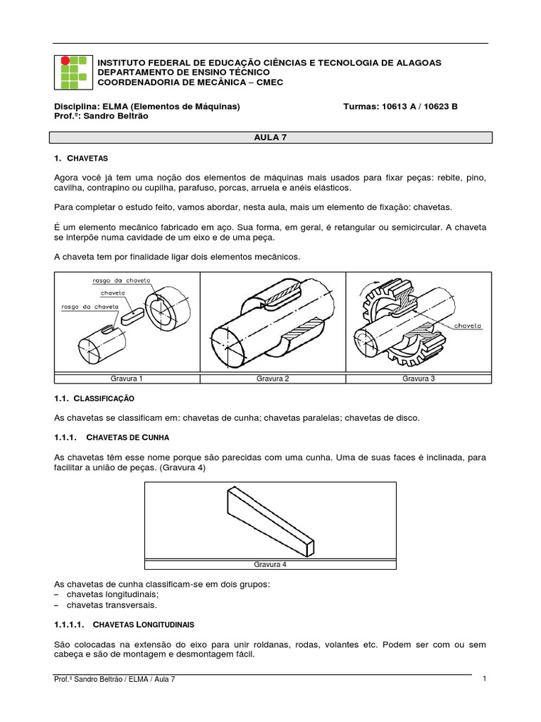 Aula 7 ELMA - Chavetas | PDF
